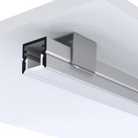 China Aluminum LED Strip Light Diffuser , Surface Mount LED Extrusion For Gym Cinema for sale