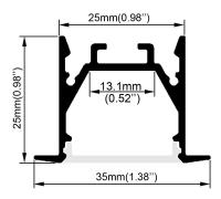 China Embedded Recessed Led Profiles OEM For Wall Floor Hanging Cabinet for sale