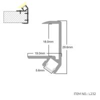 China Drywall Corner LED Profile , 45 Degree LED Strip Channel Black Silver Color for sale