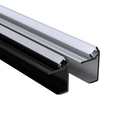 China Drywall Corner LED Profile , 45 Degree LED Strip Channel Black Silver Color for sale