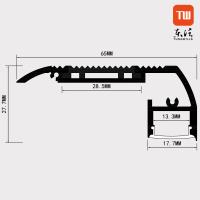 China Cinema Stair Nosing LED Profile 65mm×28mm With Anti Slip Rubber for sale