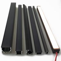 China Thin Black LED Strip Profile , Cinema LED Aluminum Channel With Cover OEM for sale