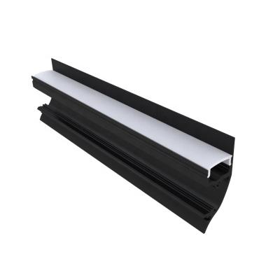 China Extruded Aluminum Black LED Strip Light Channel Surface Mounting OEM ODM for sale
