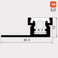 China 35mm Aluminum Plasterboard LED Profile Silver Color With Diffuser for sale