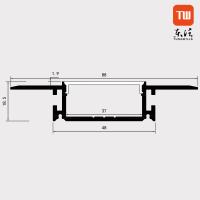 China Plasterboard Drywall Aluminum Extrusions For LED Lights Transparent Cover for sale