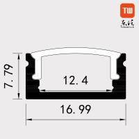 China Thin Black LED Strip Profile , Cinema LED Aluminum Channel With Cover OEM for sale