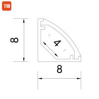 China Slim Custom Length Milky Diffuser Decoration Corner LED Channel For Cabinet Light for sale