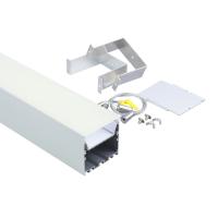 China Aluminum Suspended LED Profile 79*77mm Heat Sink Housing Silver for sale