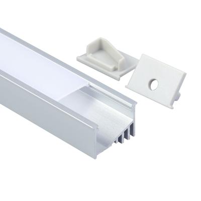 China Silver Anodized Surface Mounted LED Profile PC Diffuser For Kitchen Lighting for sale