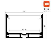 China 6063 T3 Square Led Strip Light Aluminium Profile For Home Lighting for sale