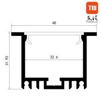 China Alloy 6063 Wall Recessed Suspended Led Aluminum Channel 48x32mm for sale
