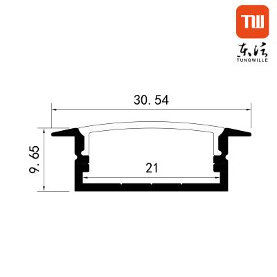 China 23X10mm Recessed LED Aluminum Profile For Extrusion Strip Light for sale