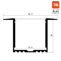 China Silver Aluminum Recessed Suspended Led Extrusion Profile U Shape for sale