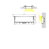 China LED Strip Light Aluminum Channel Recessed Plaster LED Profile Customized Anodized for sale
