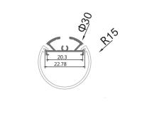 China Round Shape Suspended Led Aluminum Profile For Ceiling 30mm Dia Pendant Lighting for sale