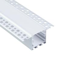 China 74mm Wide Recessed Led Aluminum Profile Channel Milky PC Cover Led Linear Light for sale