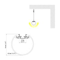 China 60mm PC Milky Cover Extrusion Suspended Led Aluminum Profile For Ceiling Lighting for sale