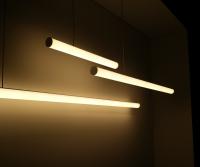 China 60mm PC Milky Cover Extrusion Suspended Led Aluminum Profile For Ceiling Lighting for sale