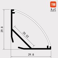 China White 30mm Corner Aluminum LED Strip Channel For Wardrobe Office for sale