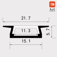 China Square Recessed LED Strip Channel , Recessed LED Extrusion For Cabinet Cupboard for sale