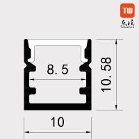 China Aluminum LED Strip Light Diffuser , Surface Mount LED Extrusion For Gym Cinema for sale