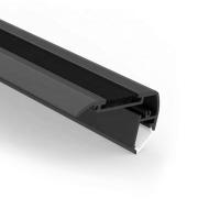 China 1m 2m Plasterboard LED Profile Black Color Aluminium Alloy 6063 T5 Material for sale