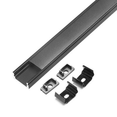 China U Shape Black Surface Mounted LED Profile Aluminium Alloy Material For LED Strip for sale