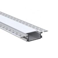 China Plasterboard Drywall Aluminum Extrusions For LED Lights Transparent Cover for sale