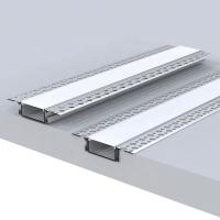 China Plasterboard Drywall Aluminum Extrusions For LED Lights Transparent Cover for sale