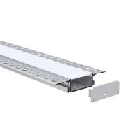 China Plasterboard Drywall Aluminum Extrusions For LED Lights Transparent Cover for sale
