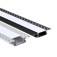 China Plasterboard Drywall Aluminum Extrusions For LED Lights Transparent Cover for sale
