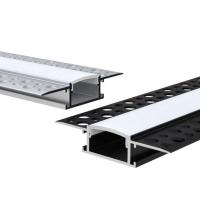 China Plaster Ceiling Black Aluminum LED Channel , Gypsum Profile Alloy 6063 Material for sale