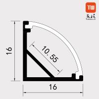 China Black Corner LED Profile 16MM x 16MM Aluminum Alloy Material For LED Strip for sale