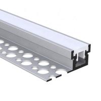 China 35mm Aluminum Plasterboard LED Profile Silver Color With Diffuser for sale