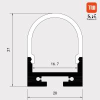 China Industrial Surface Mounted LED Profile Black Anodized for Wardrobe Cinema for sale