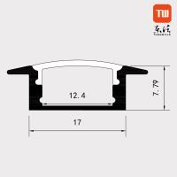 China Surface Mounted Recessed LED Profiles 17mm width 7.8mm height For Cabinet Light for sale