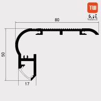 China Anodized Silver Aluminum Extrusion For LED Strip Lights 80mm width for sale