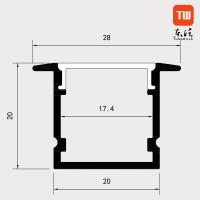 China V Shape Recessed Aluminium Extrusion For LED Strip Black Silver white color for sale