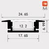 China Anodized Recessed LED Profiles , LED Aluminum Extrusion Surface Mounted for sale
