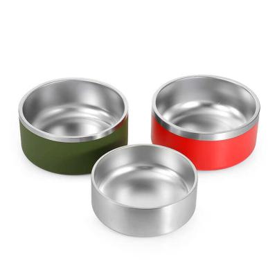 China Wholesale 32oz 64oz Stainless Steel Dog Bowl Powder Coated Pet Feeder 18/8 Food Grade for sale