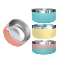 China Double Wall 304 Stainless Steel Pet Feeding Bowl Custom Capacity 3000pcs MOQ for sale