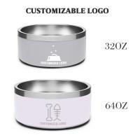 China Double Wall 304 Stainless Steel Pet Feeding Bowl Custom Capacity 3000pcs MOQ for sale