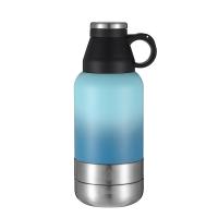 China Stainless Steel 1 Liter Insulated Pet Water Bottle with Detachable Dog Bowl for sale