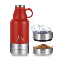 China Stainless Steel 1 Liter Insulated Pet Water Bottle with Detachable Dog Bowl for sale