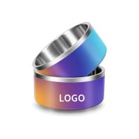China Vacuum Insulated Stainless Steel Dog Bowls 180ml 910ml with Rubber Base Custom LOGO for sale
