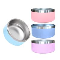 China Vacuum Insulated Stainless Steel Dog Bowls 180ml 910ml with Rubber Base Custom LOGO for sale
