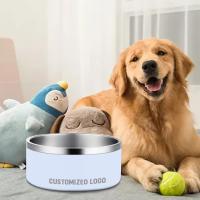 China Vacuum Insulated Stainless Steel Dog Bowls 180ml 910ml with Rubber Base Custom LOGO for sale
