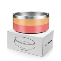 China Vacuum Insulated Stainless Steel Dog Bowls 180ml 910ml with Rubber Base Custom LOGO for sale