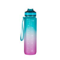 China BPA Free 32oz Plastic Sports Water Bottle with Time Marker Gradient Design for sale