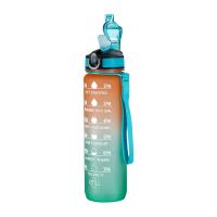 China BPA Free 32oz Plastic Sports Water Bottle with Time Marker Gradient Design for sale